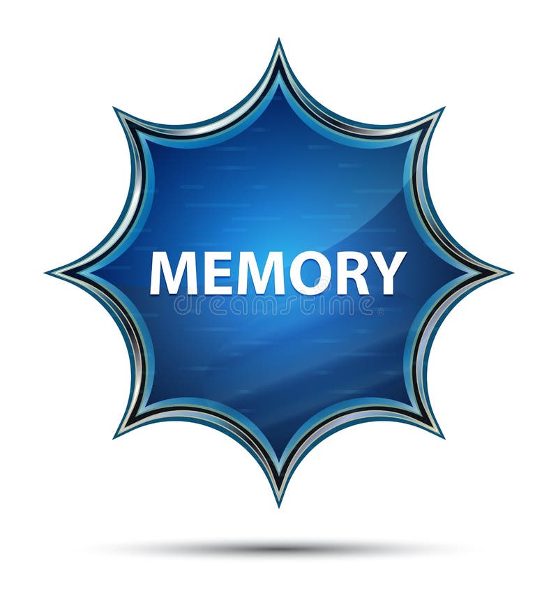Memory Magical Glassy Sunburst Blue Button Stock Illustration ...