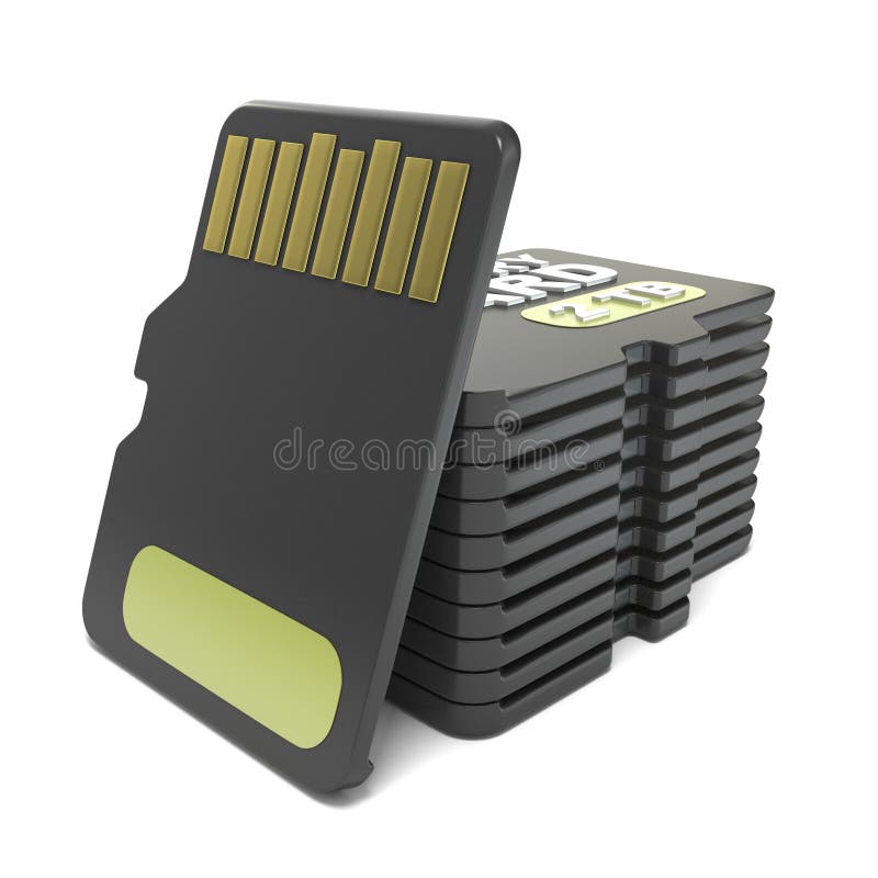 MicroSD Memory Card, Back View. 3D Stock Illustration - Illustration of ...