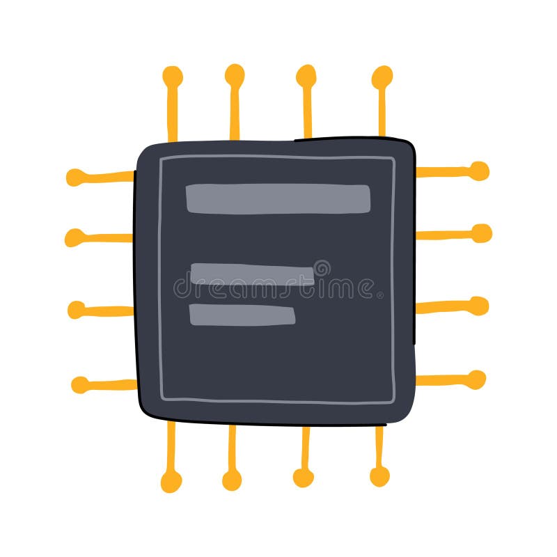 Memory Microchip Cartoon Vector Illustration Stock Vector ...