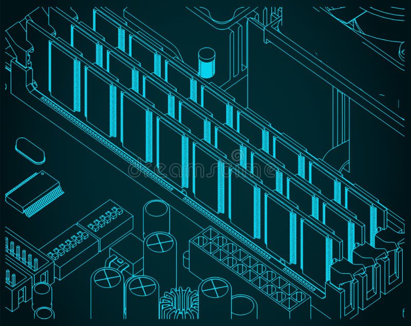 Memory modules closeup stock vector. Illustration of memory - 260824882