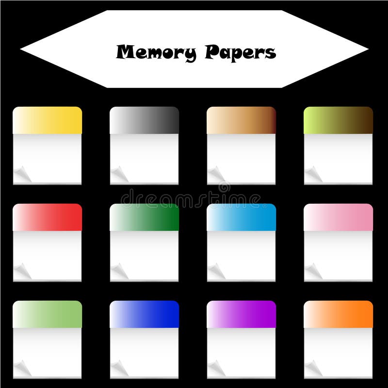 Memory papers, note pad stock vector. Illustration of silver - 207060812