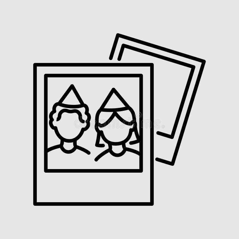 Memory Photos Happy Birthday Icon Stock Vector - Illustration of retro ...