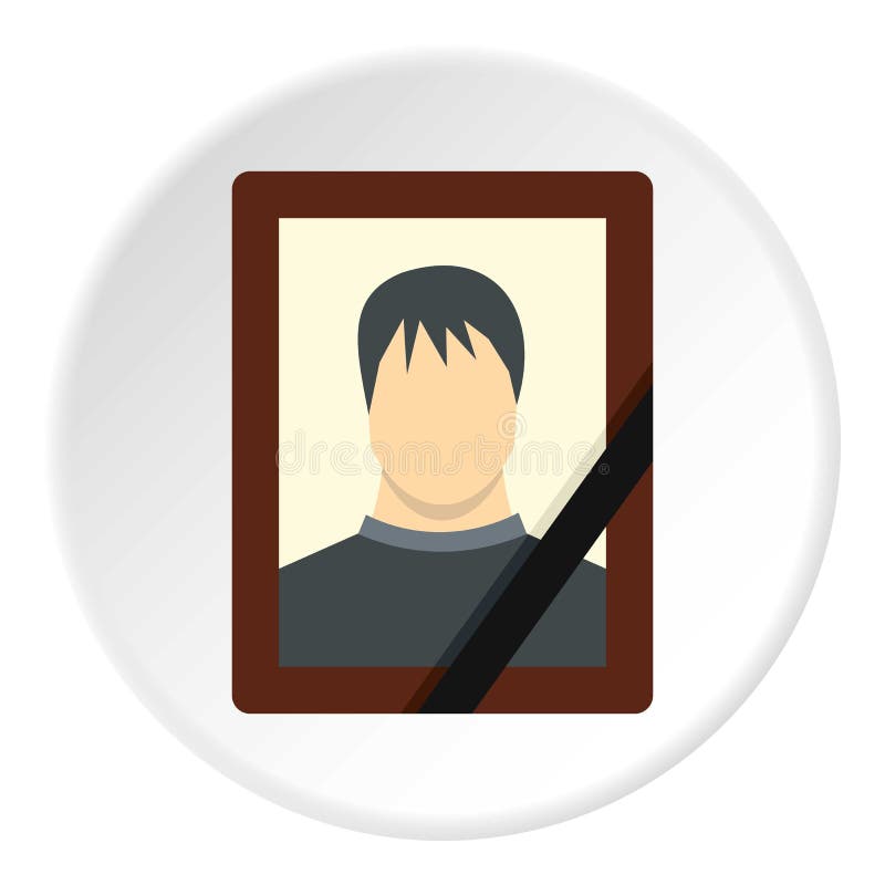 Memory Portrait Icon Circle Stock Vector - Illustration of mourning ...