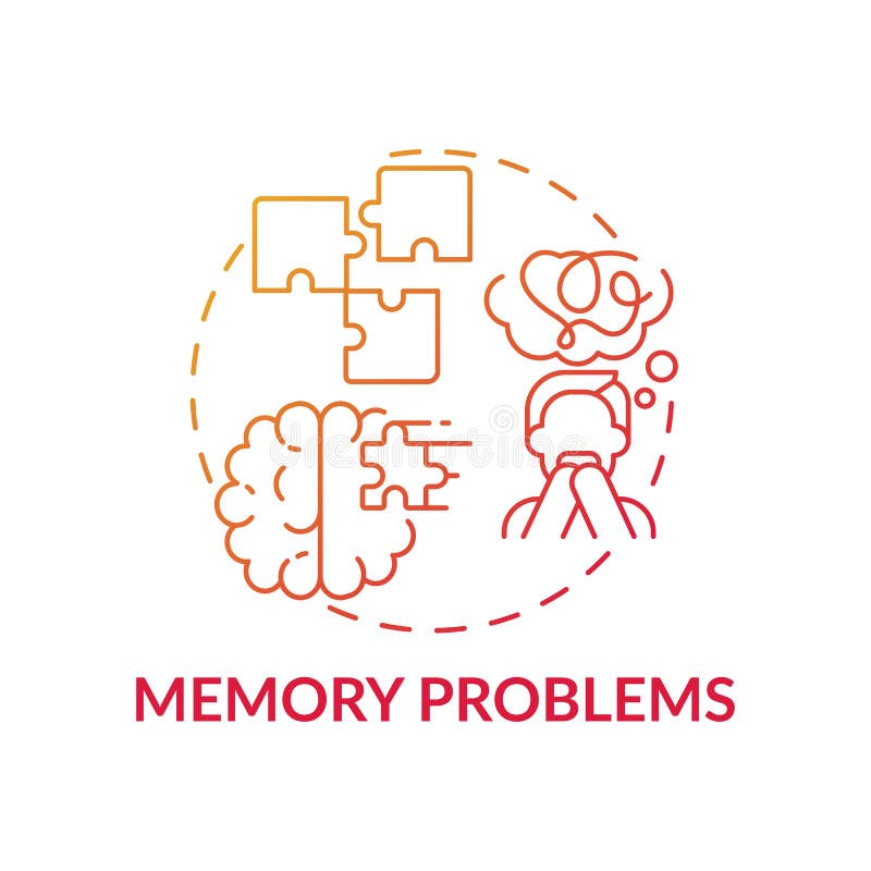 Memory Problems Concept Icon Stock Vector - Illustration of nervous ...