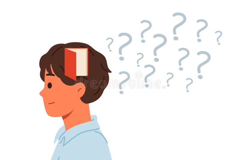 Memory Problems in Man Standing Near Question Marks with Door in Head ...