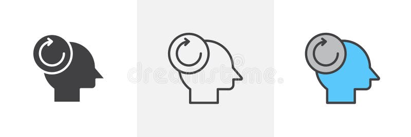 Memory Recall Icon Set. Recall Flashback Remembrance Vector Symbol in a ...