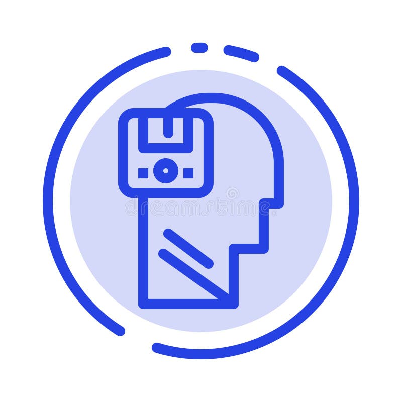 Memory, Save, Data, User, Male Blue Dotted Line Line Icon Stock Vector ...