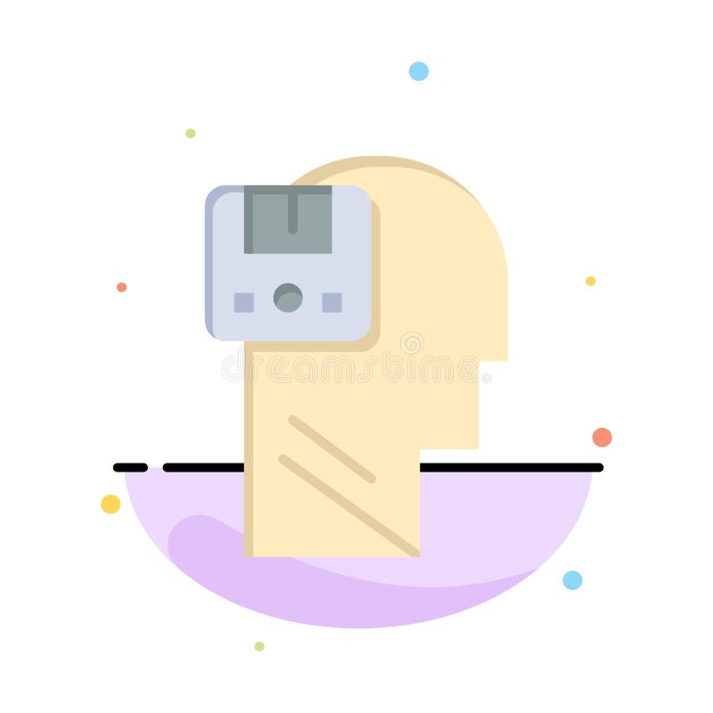 Memory, Save, Data, User, Male Business Logo Template. Flat Color Stock ...