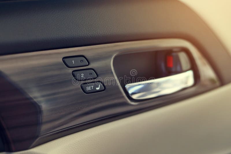 Memory Seat Technology Inside Luxury Vehicle Stock Photo - Image of ...