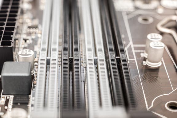 Memory Slot on Motherboard stock photo. Image of electronic - 49670618