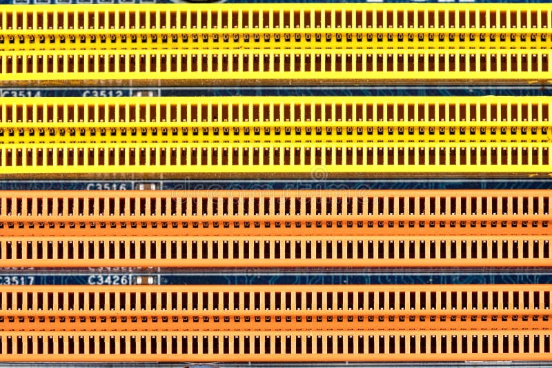 Memory Slots, a Background or Texture Stock Photo - Image of electronic ...