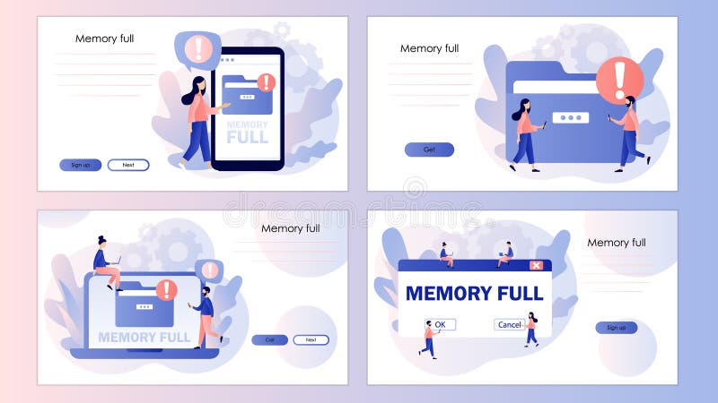 Memory Space Full Notification. Cleaning Mobile Phone or Computer ...