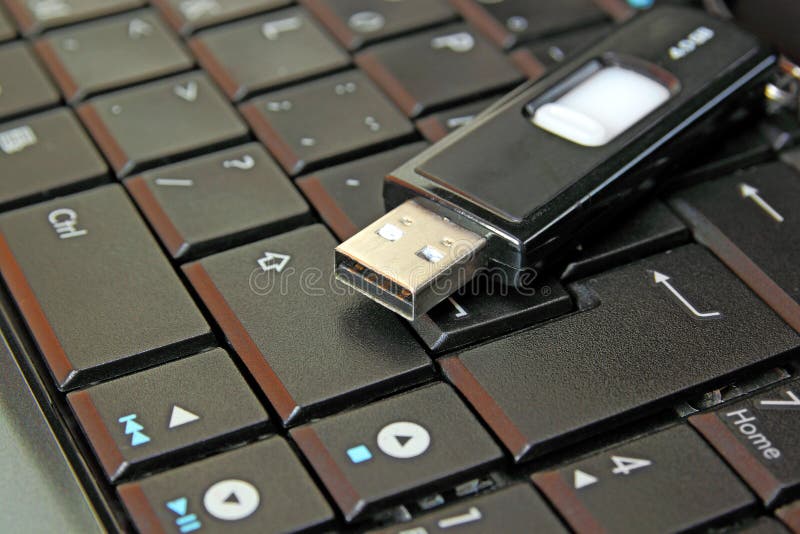 Plugging in a USB Stick Device Stock Photo - Image of computer, serial ...