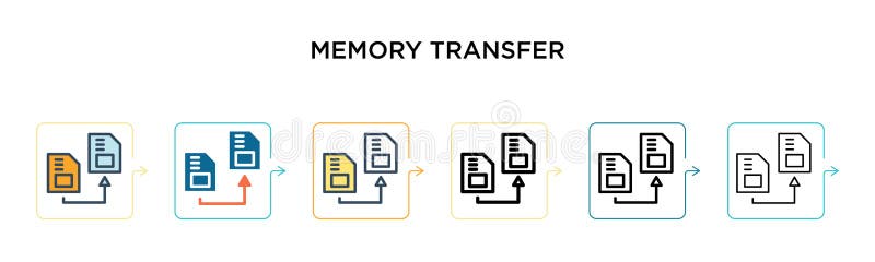 Memory Transfer Vector Icon in 6 Different Modern Styles. Black, Two ...