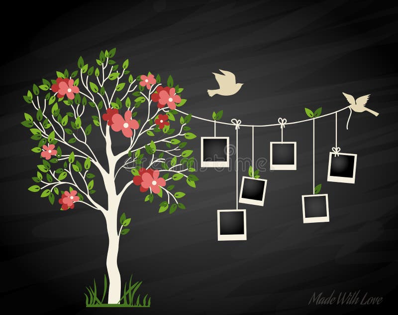 Tree and photos stock vector. Illustration of design - 44410994