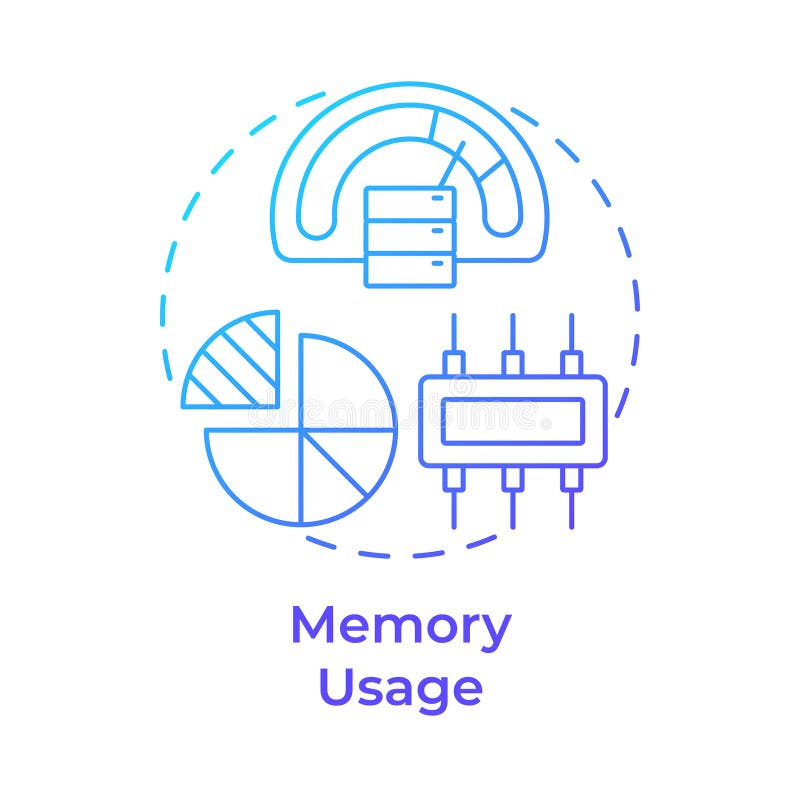 Memory Usage Blue Gradient Concept Icon Stock Illustration ...