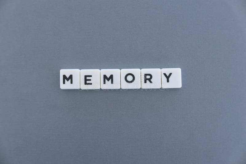 Memory Word Made of Square Letter Word on Grey Background Stock Image ...