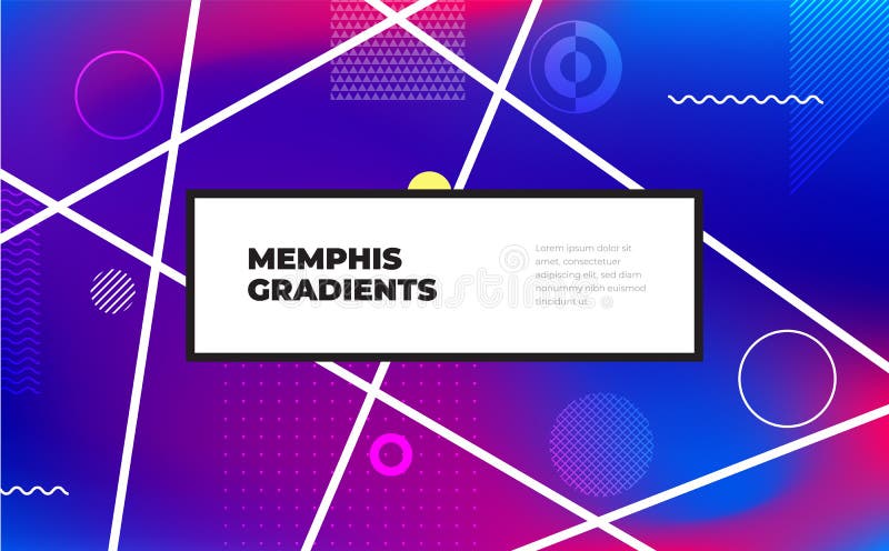 Memphis Abstract Color Background Design. Fluid Gradient Shapes ...