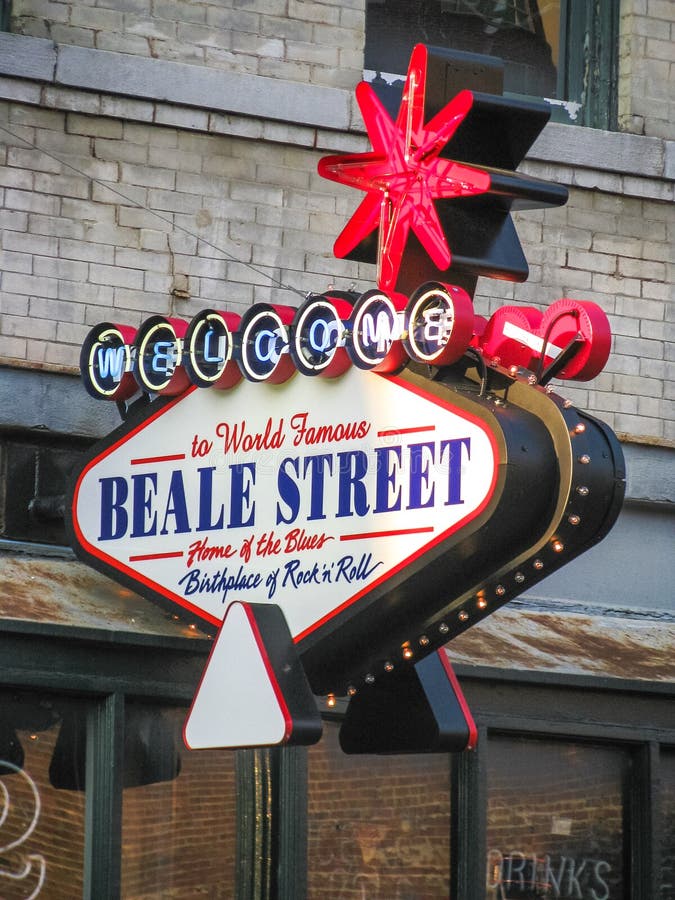 Memphis Beale Street Sign imagen de archivo editorial. Imagen de ...
