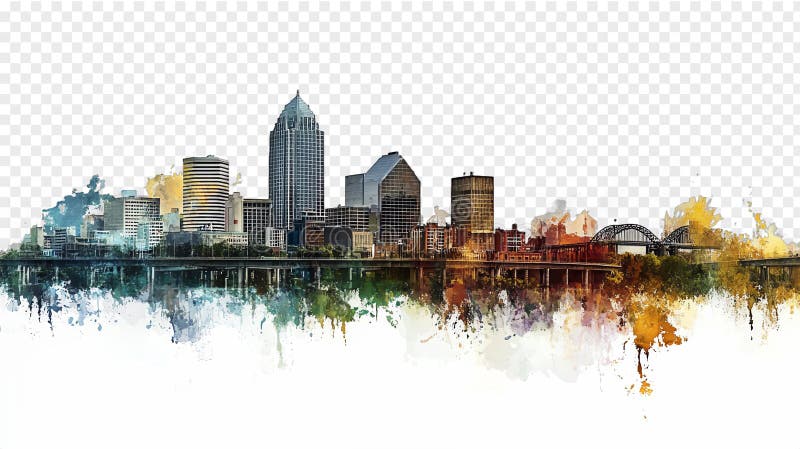 Memphis city skyline stock image. Illustration of architecture - 341482849