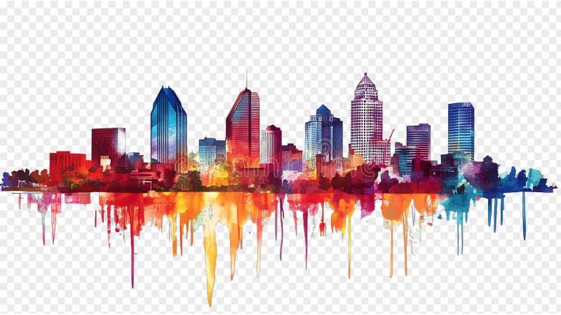 Memphis city skyline stock image. Illustration of aigenerated - 341525019