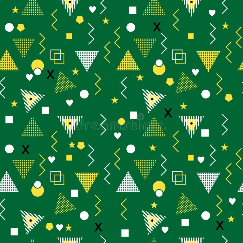 Triangle Abstract Memphis Seamless Pattern Colorful Background Stock ...