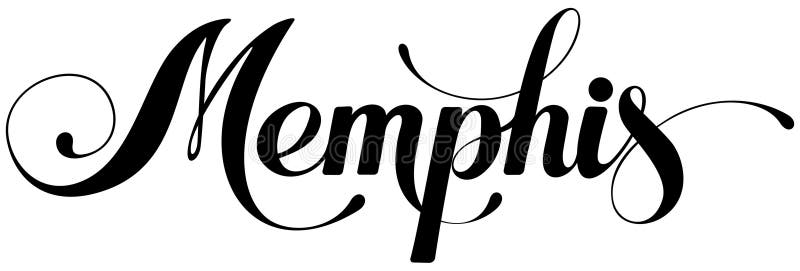 Memphis - Custom Calligraphy Text Stock Vector - Illustration of script ...