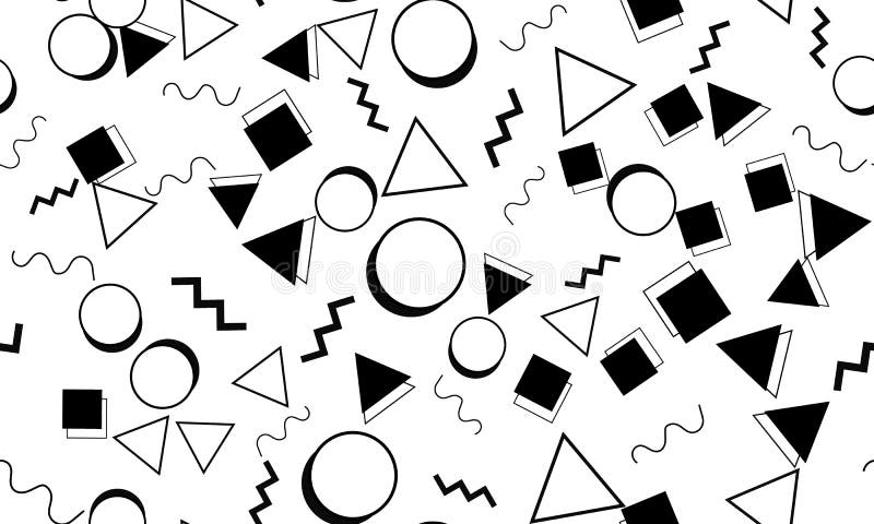 Memphis Design. Doodle Backdrop. Seamless Pattern. Stock Illustration ...
