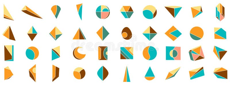 Memphis Design Elements. Abstract Geometric Shapes Set Stock Vector ...