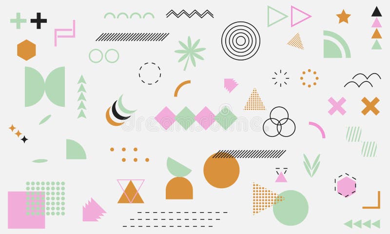 Memphis design elements. stock vector. Illustration of presentation ...