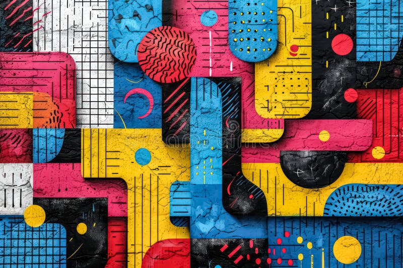 Memphis Design Graphics for Products Stock Image - Image of liquid ...