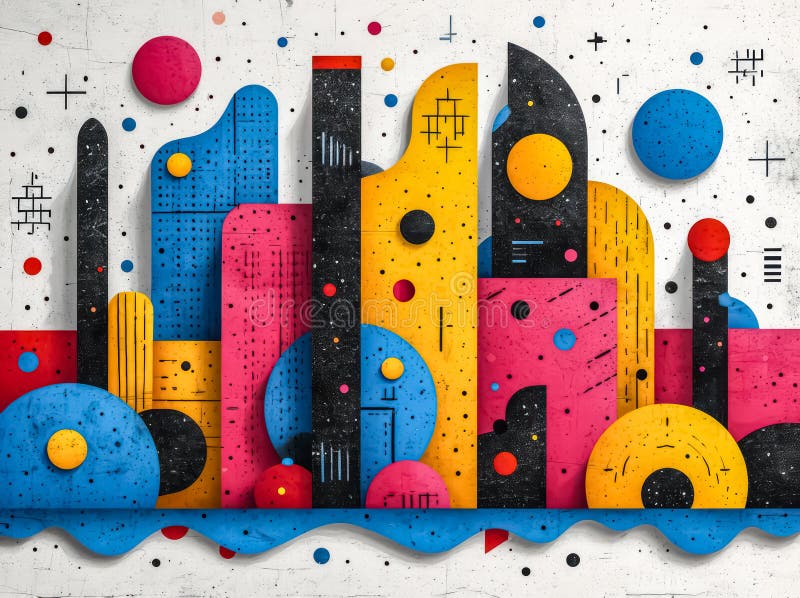 Memphis Design Paintings stock photo. Image of artistic - 305289484