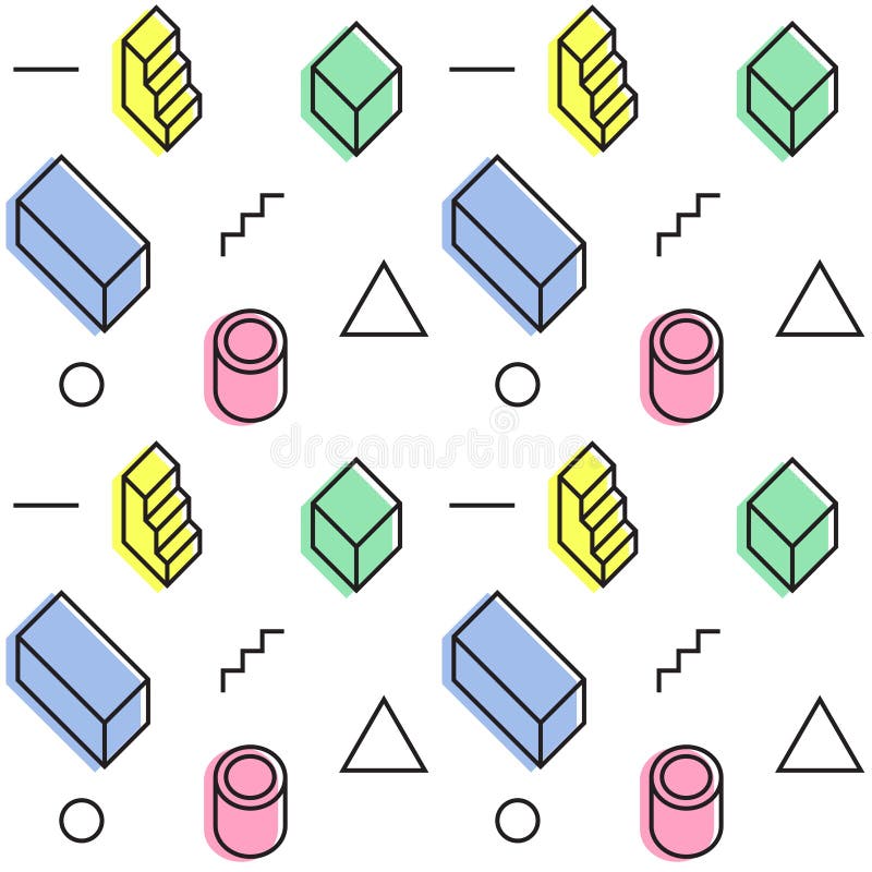 Memphis design pattern stock vector. Illustration of nineties - 129315897