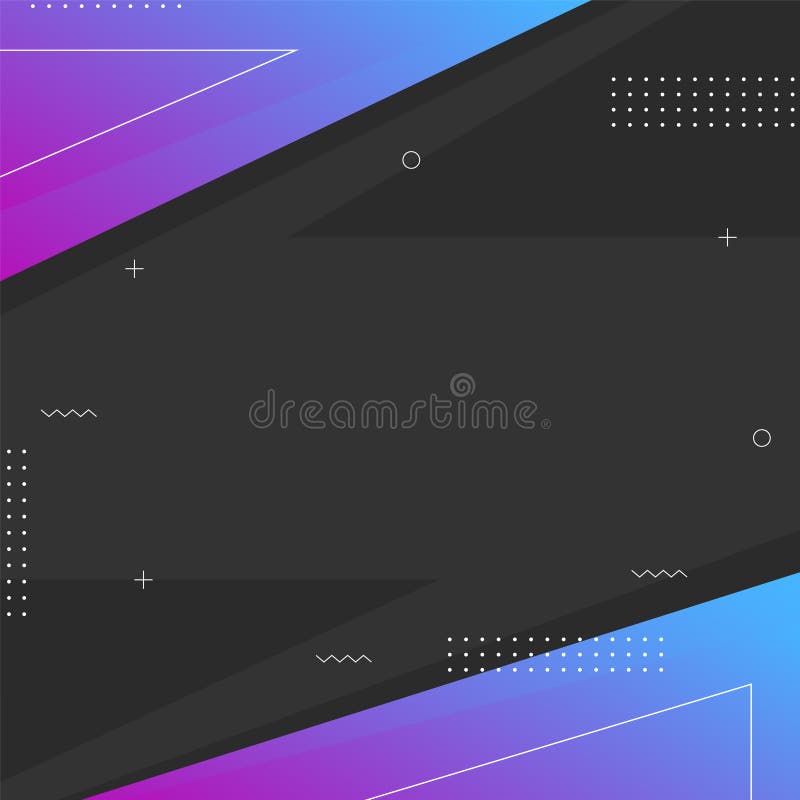 Memphis Design Square Template Banner with Place for Text Stock Vector ...