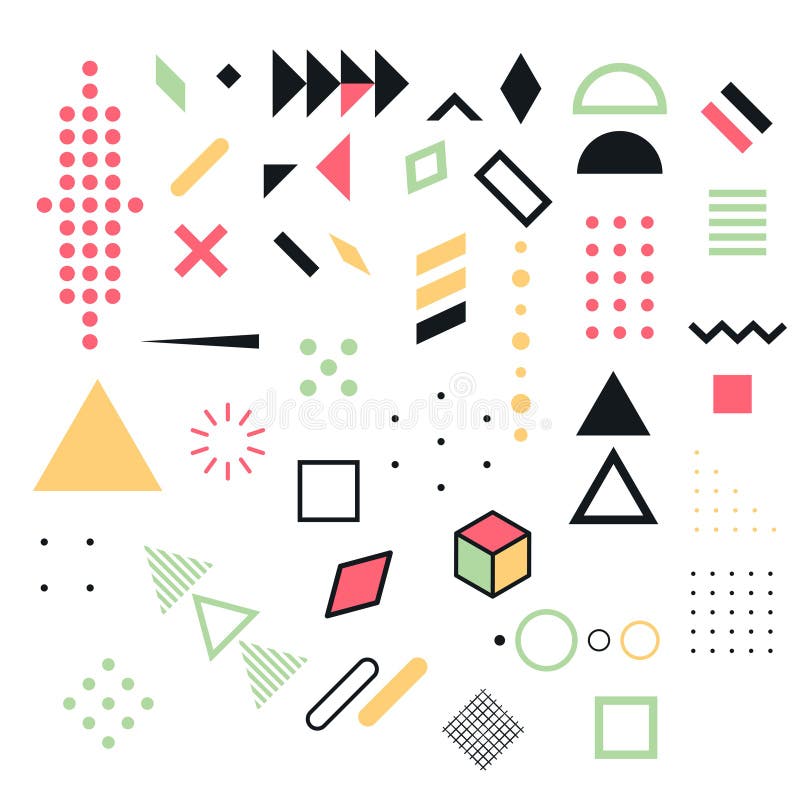 Memphis elements set stock vector. Illustration of cross - 153976857