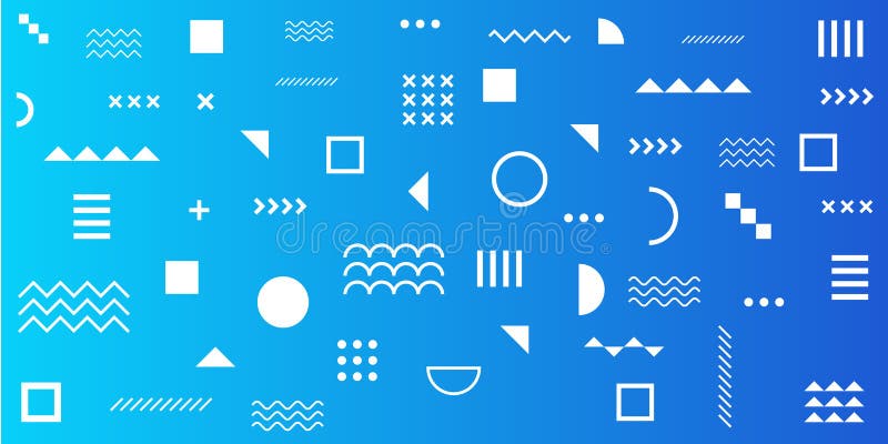 Memphis Geometry Background. Colorful Shapes Pattern, Vivid Coloring ...