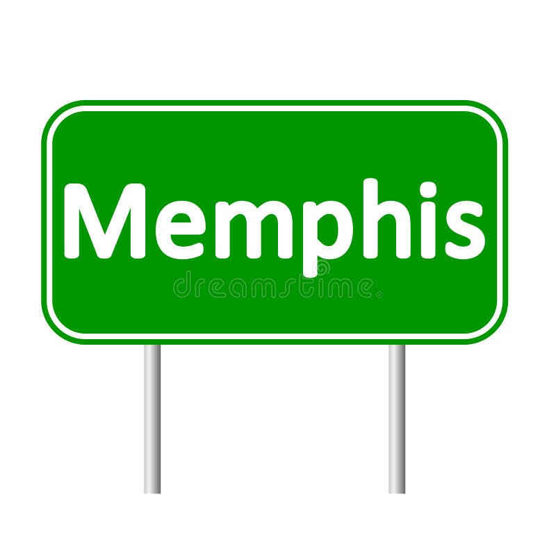 Memphis Road Sign Showing Population and Elevation Stock Illustration ...