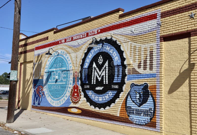 Memphis Made Mural imagen de archivo editorial. Imagen de espumoso ...
