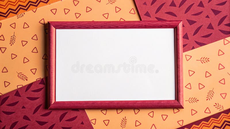 Memphis Pattern Border with Paper Texture and Crimson Sunset Palette ...