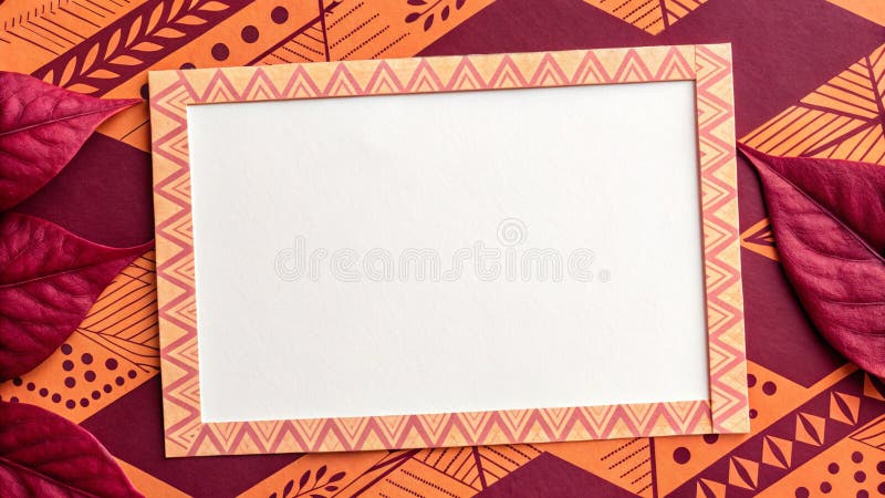 Memphis Pattern Border with Paper Texture and Crimson Sunset Palette ...