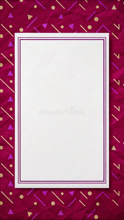 Memphis Pattern Border with Paper Texture and Deep Crimson Palette ...