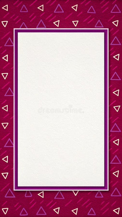 Memphis Pattern Border with Paper Texture and Deep Crimson Palette ...