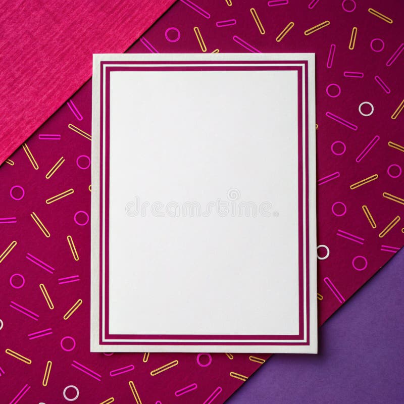 Memphis Pattern Border with Paper Texture and Deep Crimson Palette ...