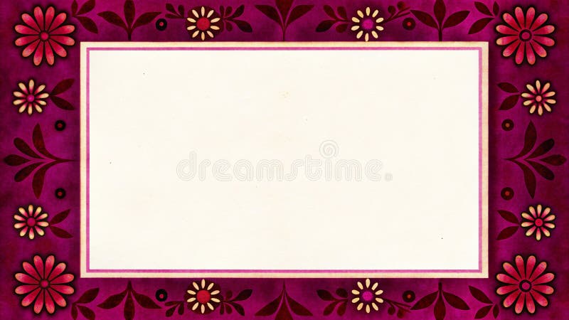 Memphis Pattern Border with Paper Texture and Deep Crimson Palette ...