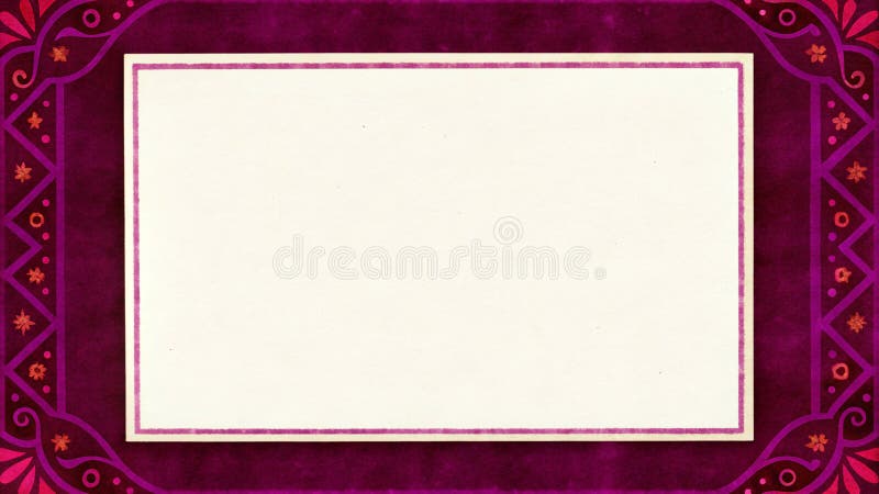 Memphis Pattern Border with Paper Texture and Deep Crimson Palette ...