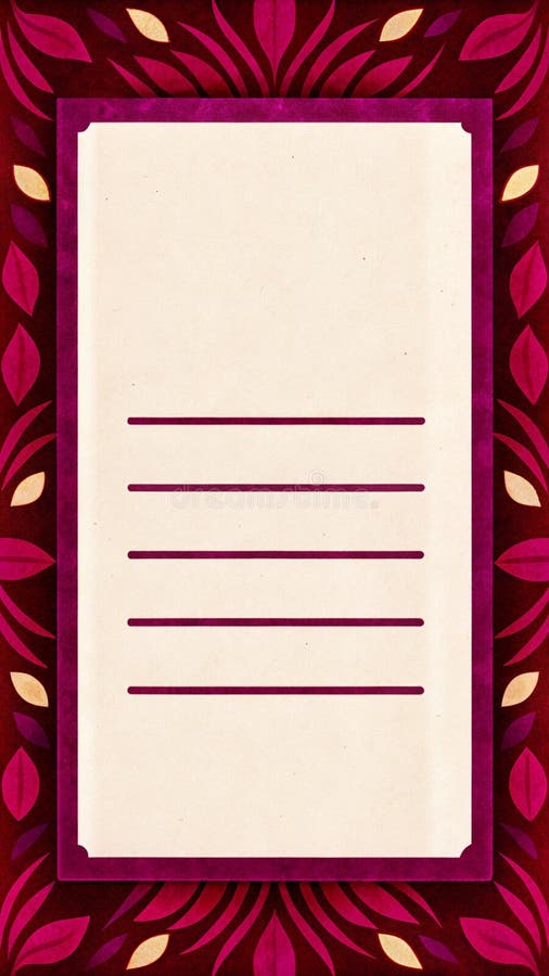 Memphis Pattern Border with Paper Texture and Deep Crimson Palette ...