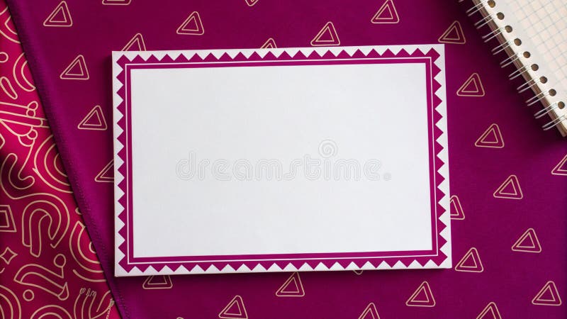 Memphis Pattern Border with Paper Texture and Deep Crimson Palette ...