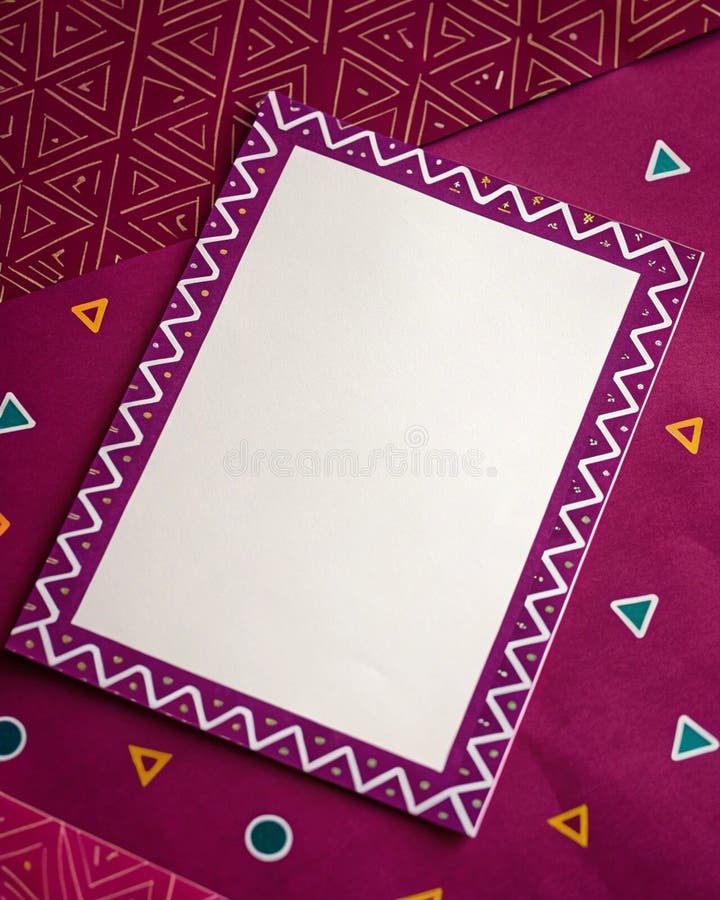 Memphis Pattern Border with Paper Texture and Deep Crimson Palette ...