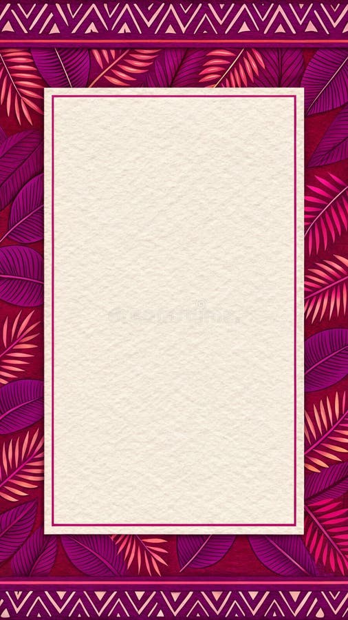 Memphis Pattern Border with Paper Texture and Deep Crimson Palette ...