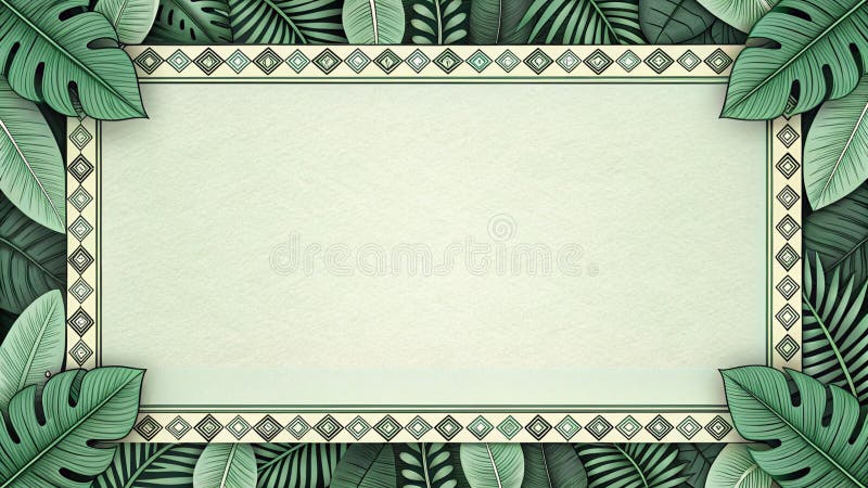 Memphis Pattern Border with Paper Texture and Forest Whisper Palette ...